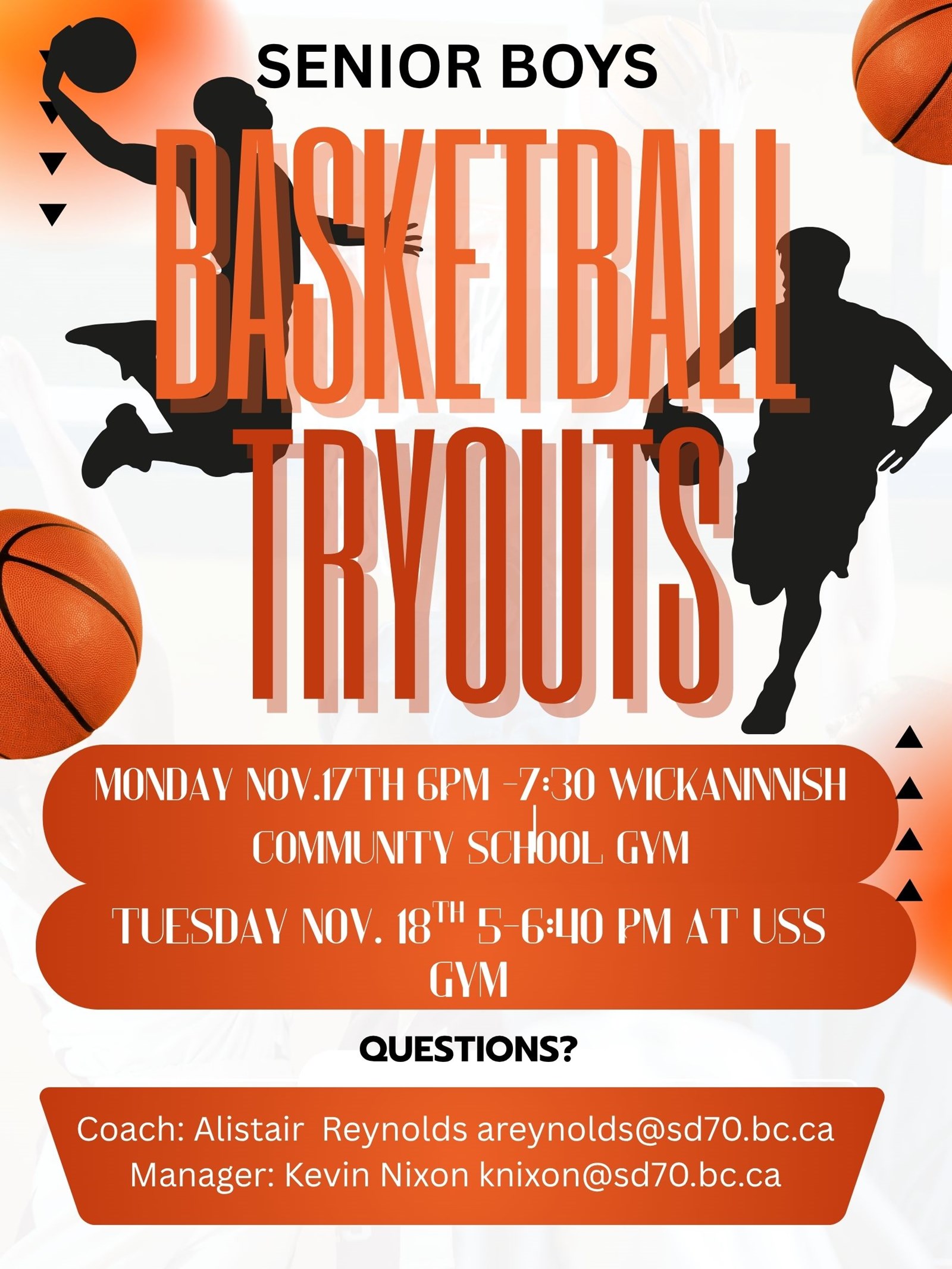 Senior Boys Basketball Tryouts