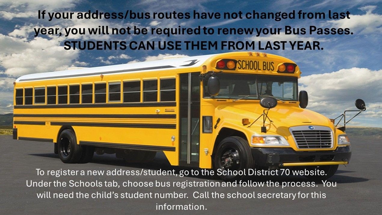 Bus Passes for 2024-25 School Year