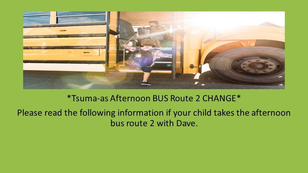 Afternoon Bus Route 2 changes