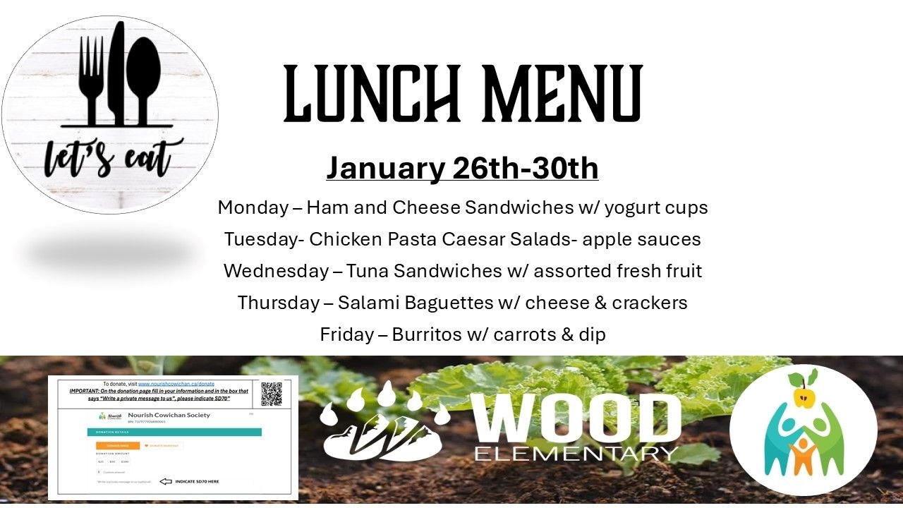 Lunch Menu 26th-30th