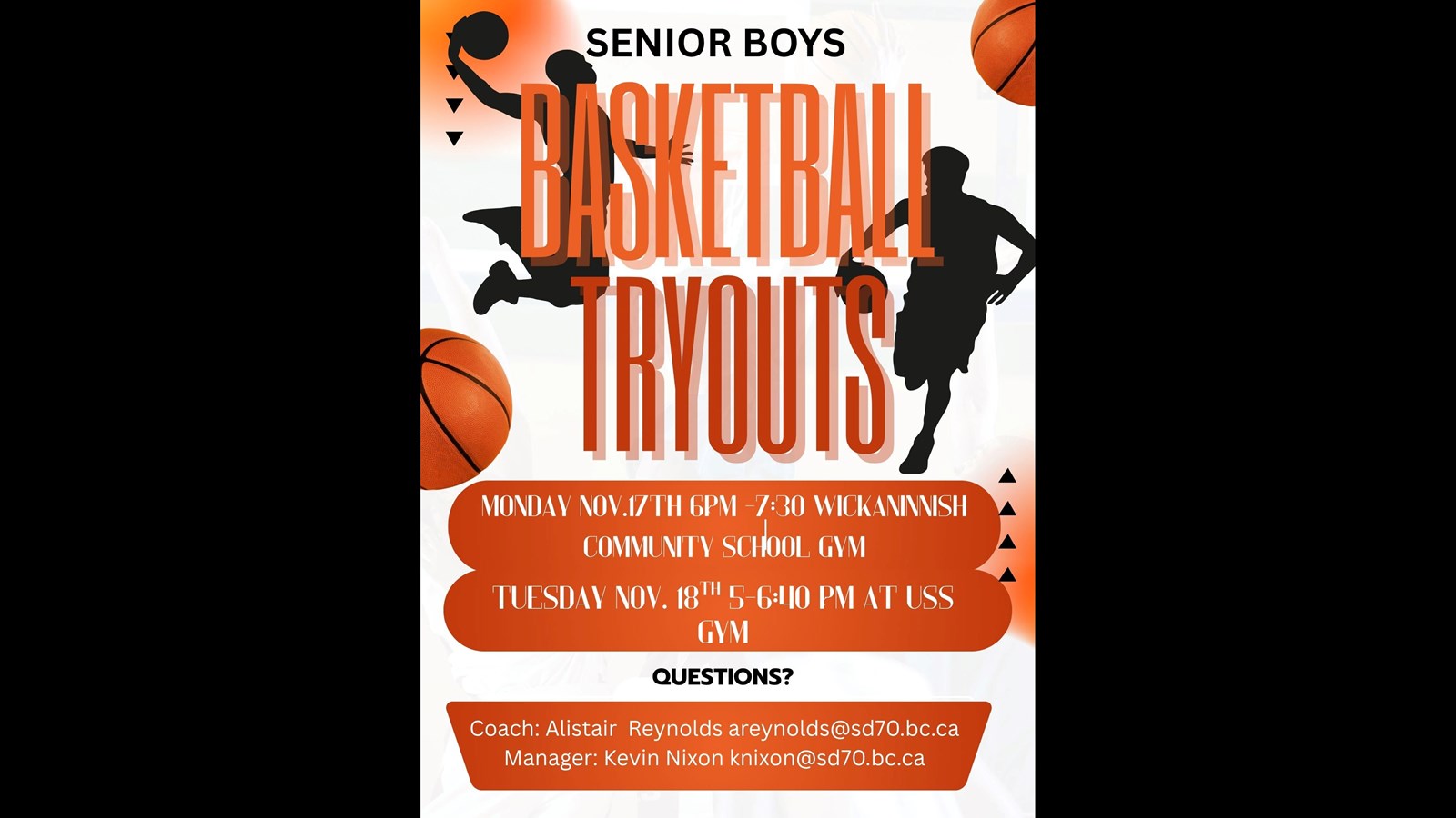 Senior Boys Basketball Tryouts
