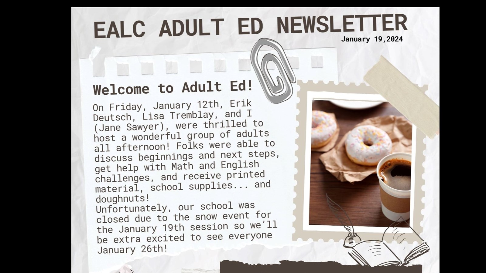 Adult Ed Newsletter